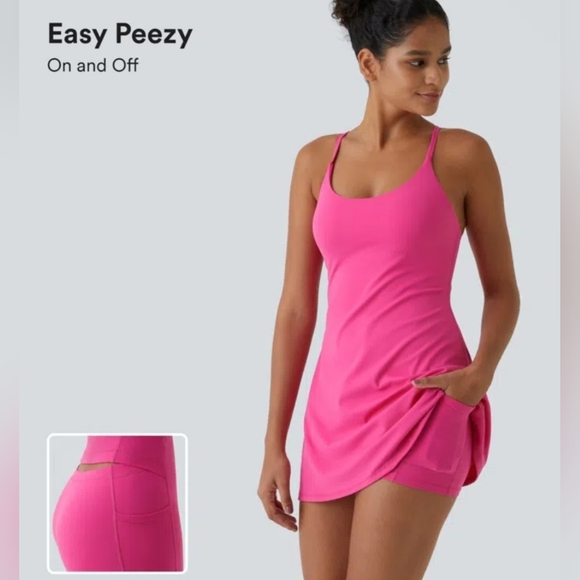 HALARA | Dresses | Halara M Skort Dress Pink Easy Peezy Shorts ...